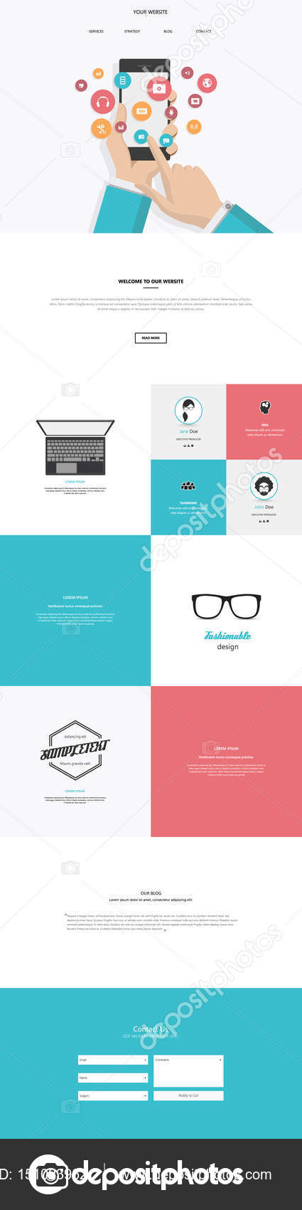 Website Design Template Stock Vector By ©droidworker 151023962