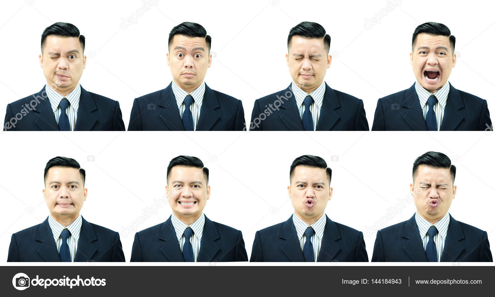 7 exercise facial muscles of asian man Stock Photo by ©oatsung 144184943