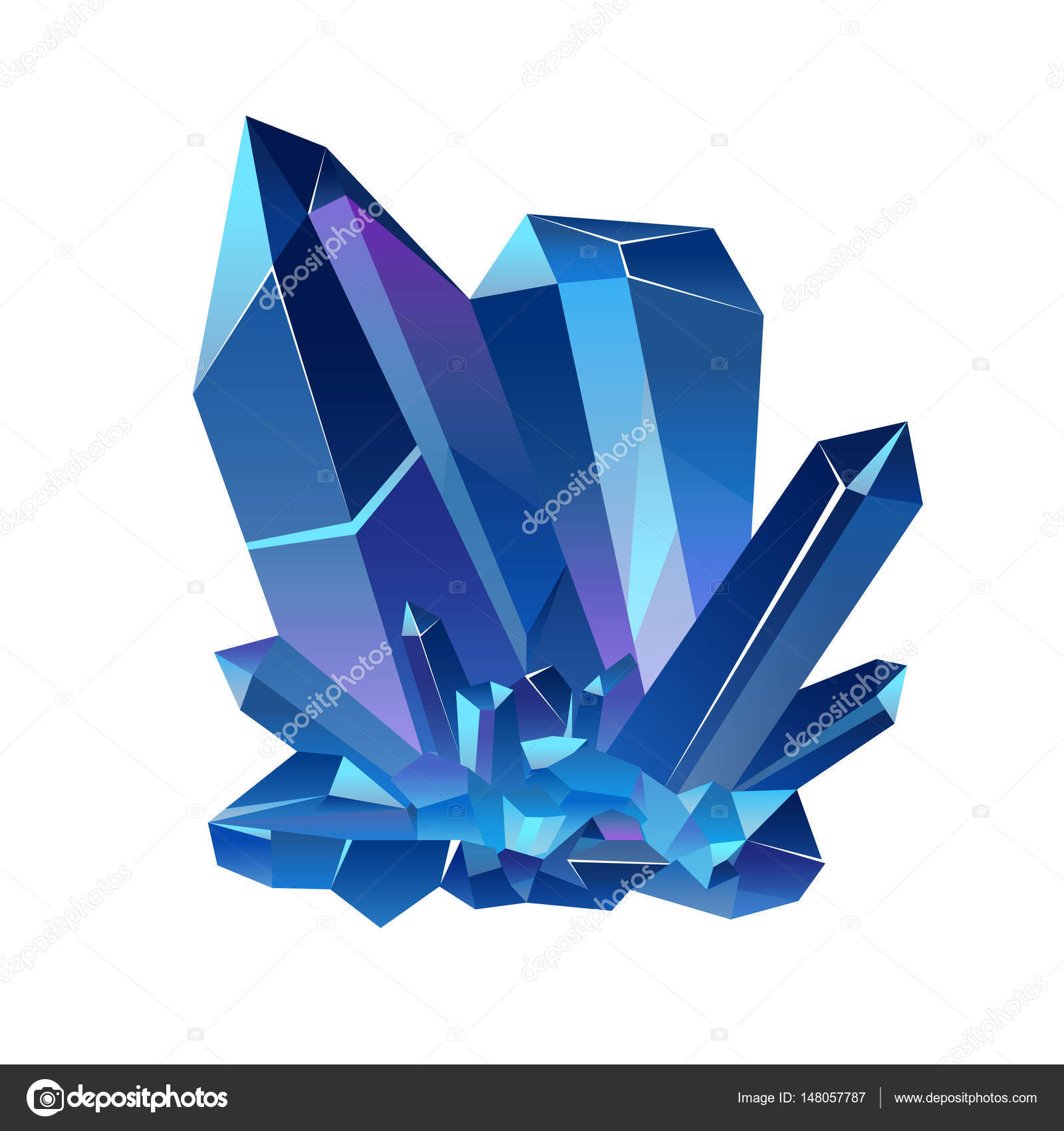 Blue crystal cluster Stock Vector Image by ©AmmaShams #148057787