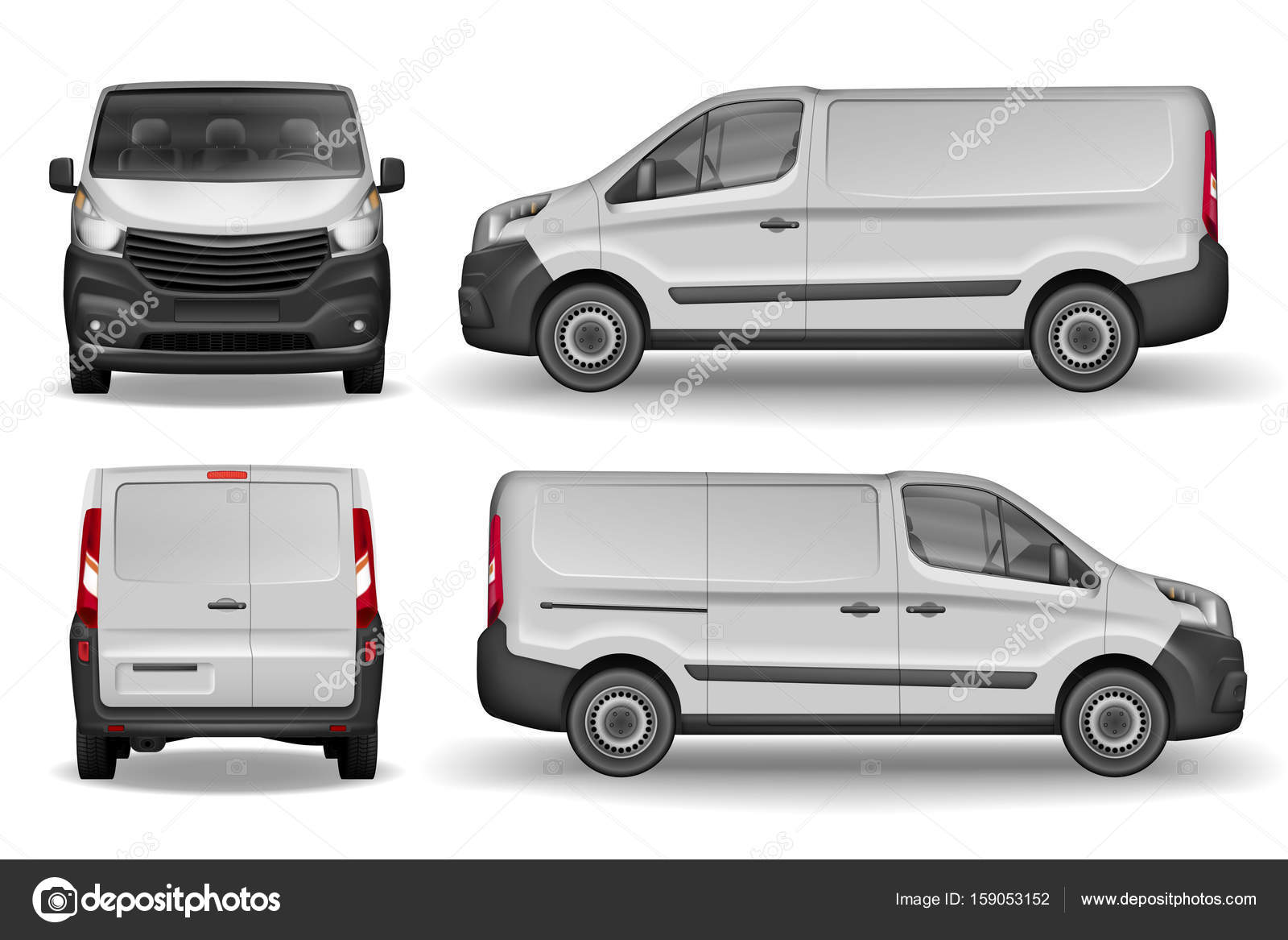 White Cargo Van Side