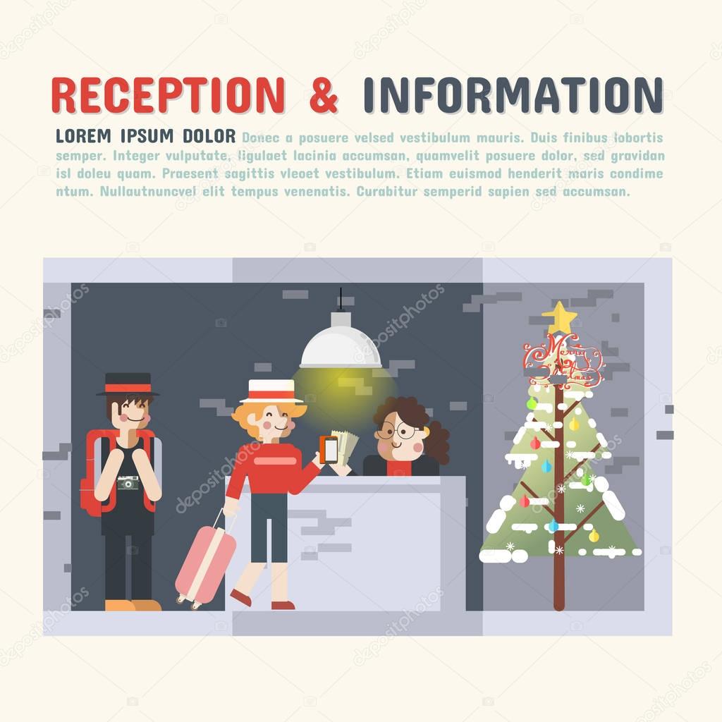 Reception and Information vector illustration Stock Vector Image by ...