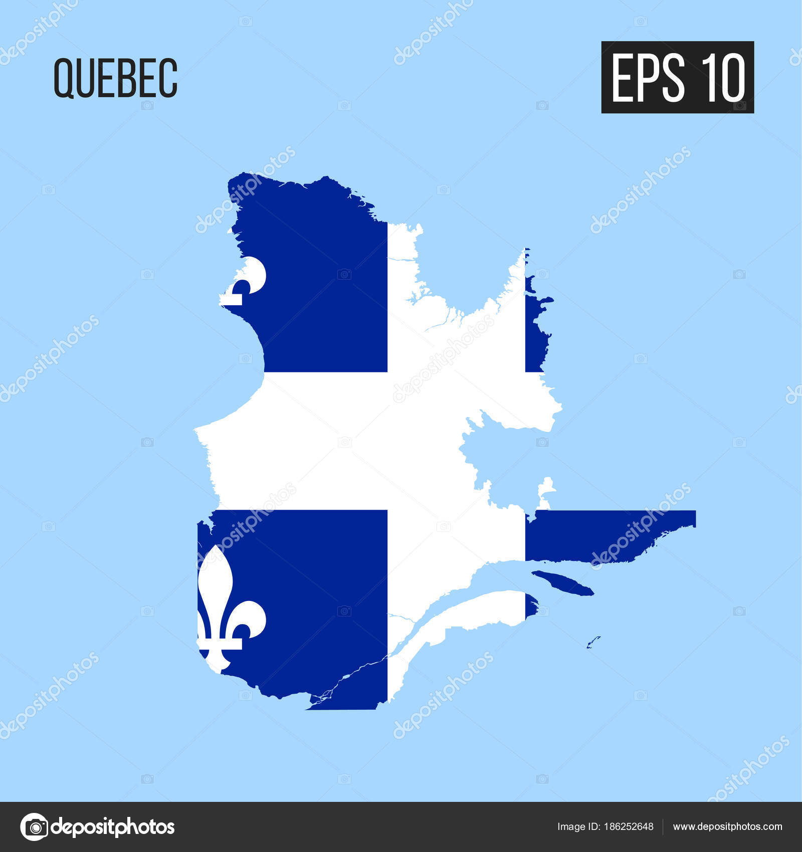 Quebec Map Border Flag Vector Eps10 Stock Vector Image by ©y6uca #186252648