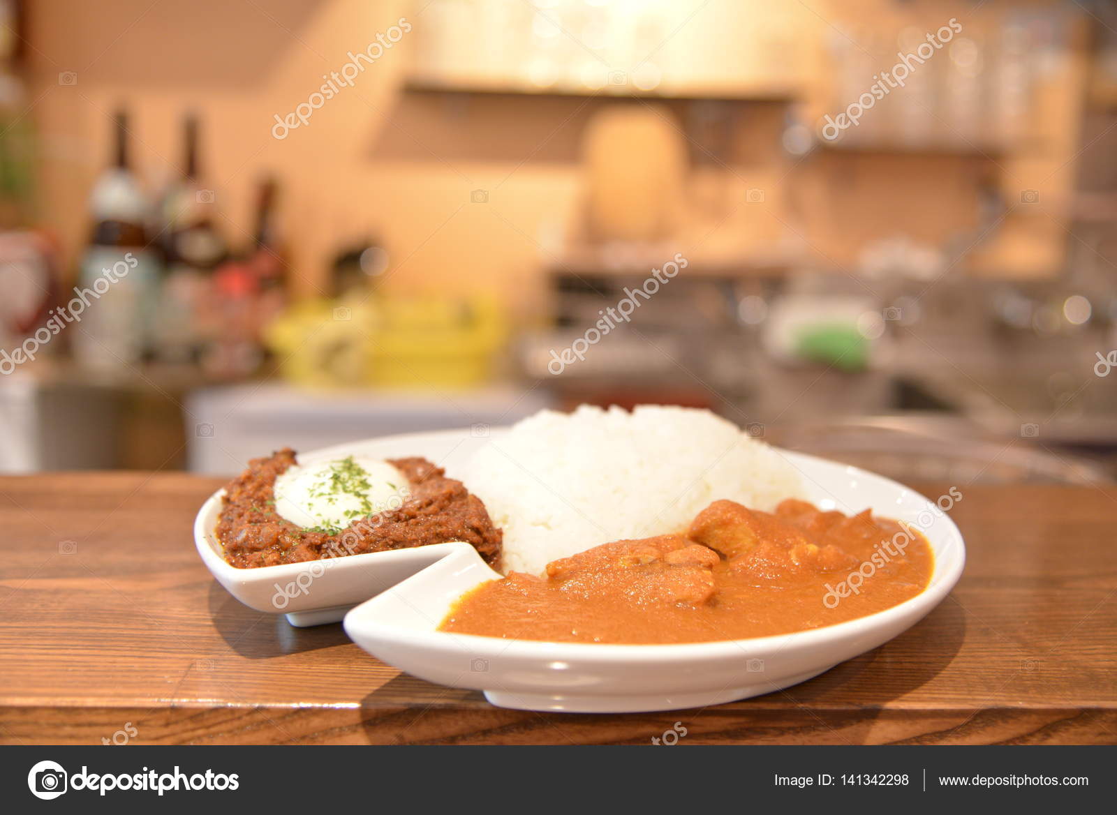 Rice with traditional Curry sauce Stock Photo by ©topphoto 141342298