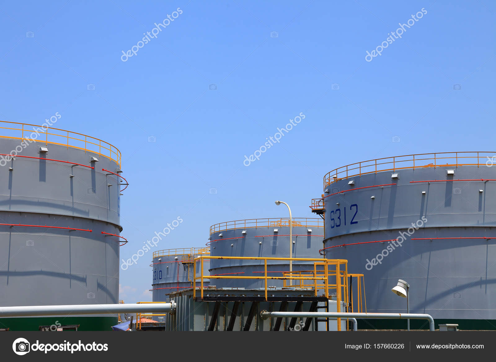 Petrochemical plant with storage tanks Stock Photo by ©topphoto 157660226