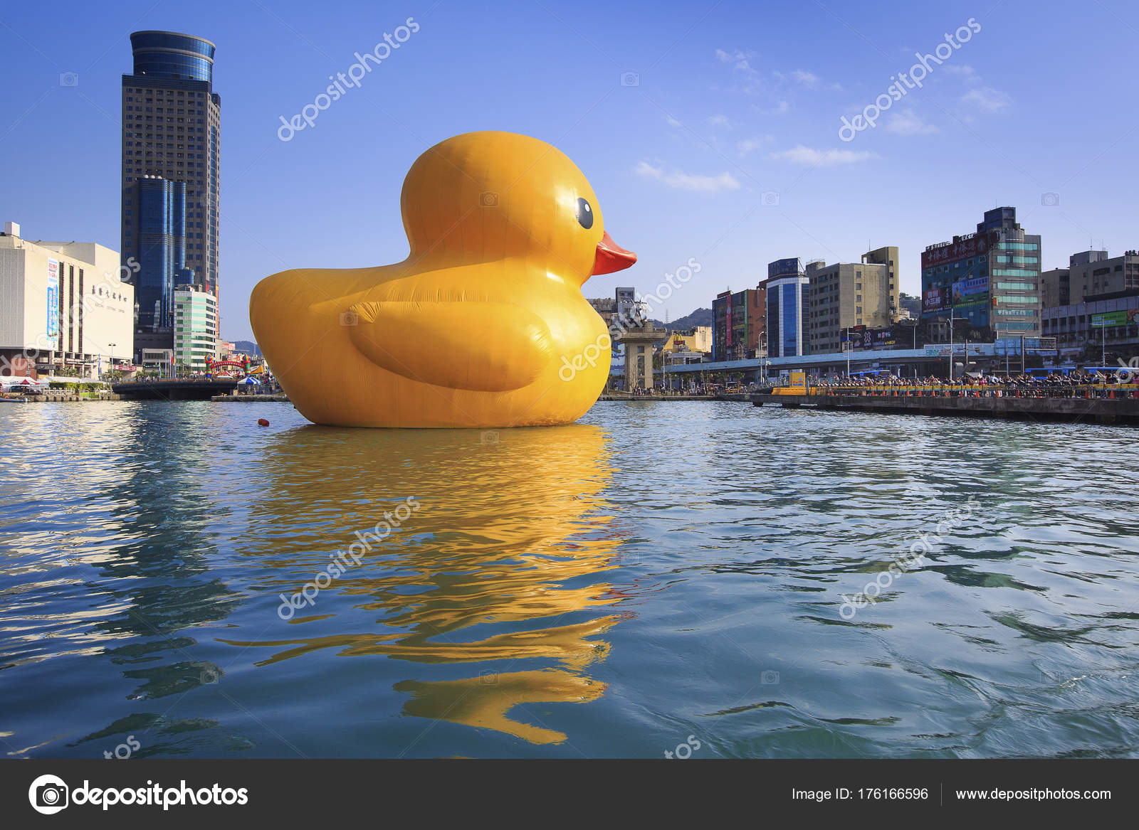 Big Yellow Duck Modern Port Keelung City Taiwan Stock Photo by ...