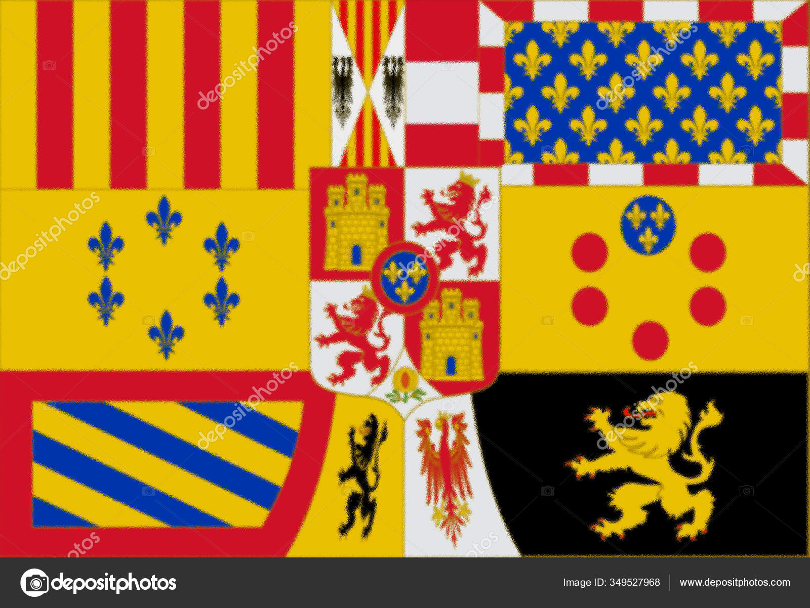 Banner Arms Spanish Monarch 1761 1868 1875 1931 Stock Illustration by ...