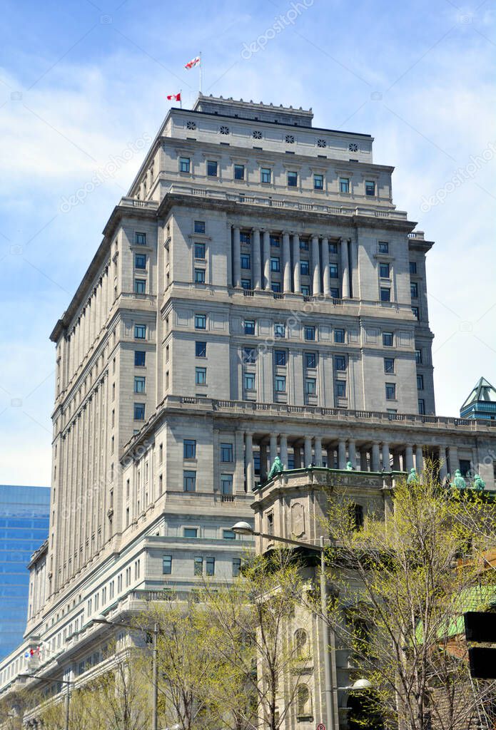 MONTREAL QUEBEC CANADA - 05 20 2020: Sunlife building in Montreal ...