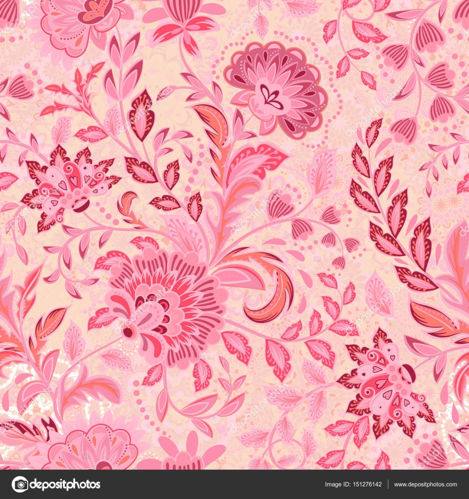 Incredibly beautiful, juicy, bright, vector pattern with gentle pink ...