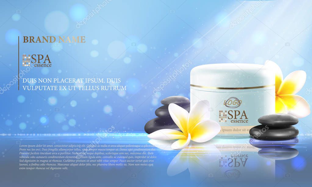 Vector illustration of a realistic style, set for spa treatments with ...