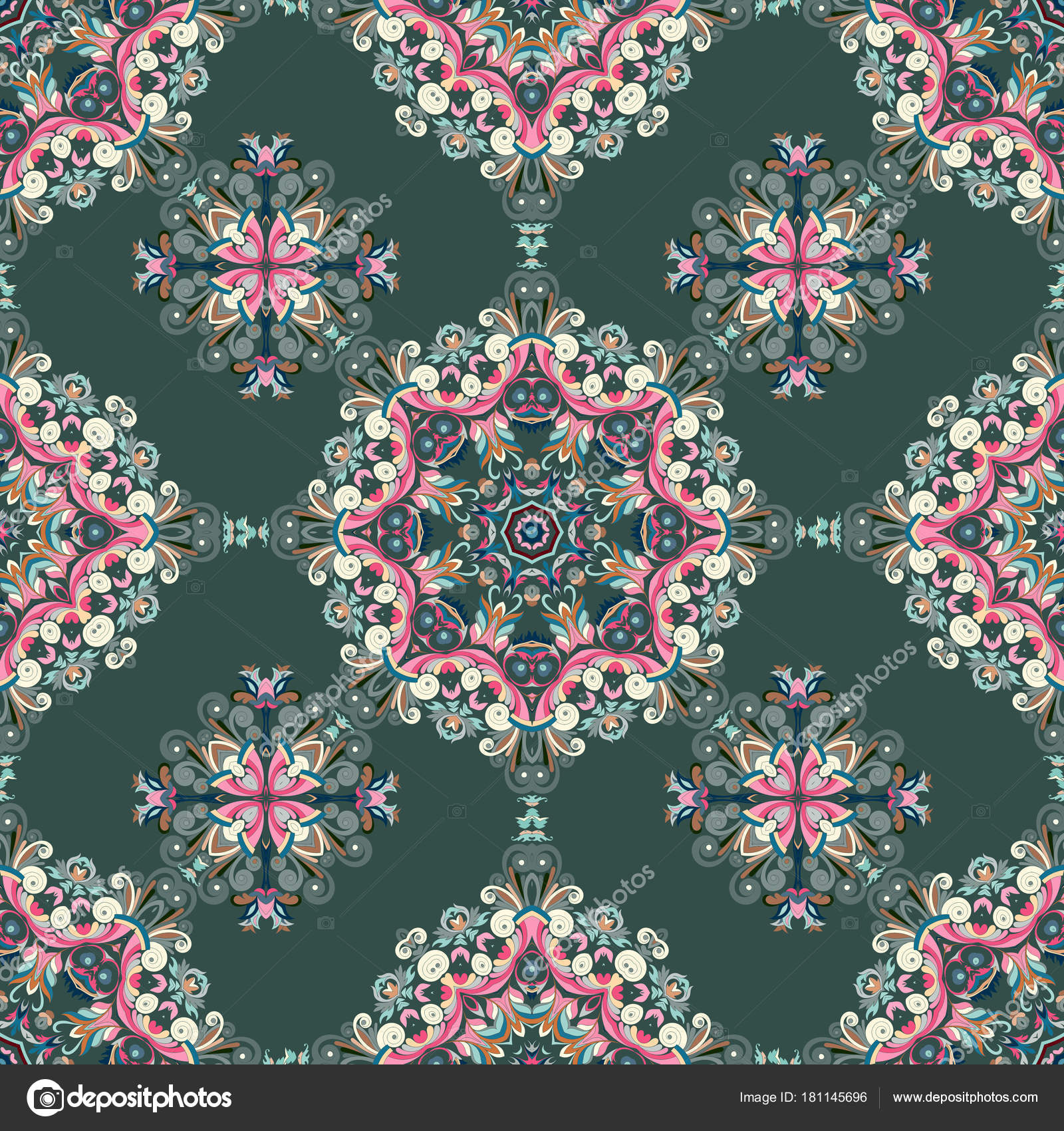 Tribal indian ethnic seamless design. Festive pastel pink blue gray ...