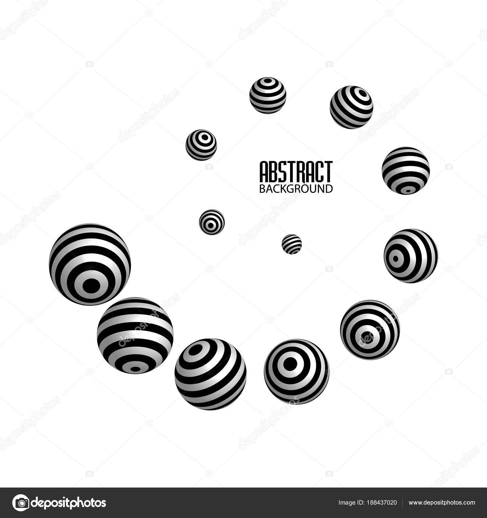 Spiral of striped balls. Abstract background. 3d, vector Stock Vector by ©leezarius 188437020
