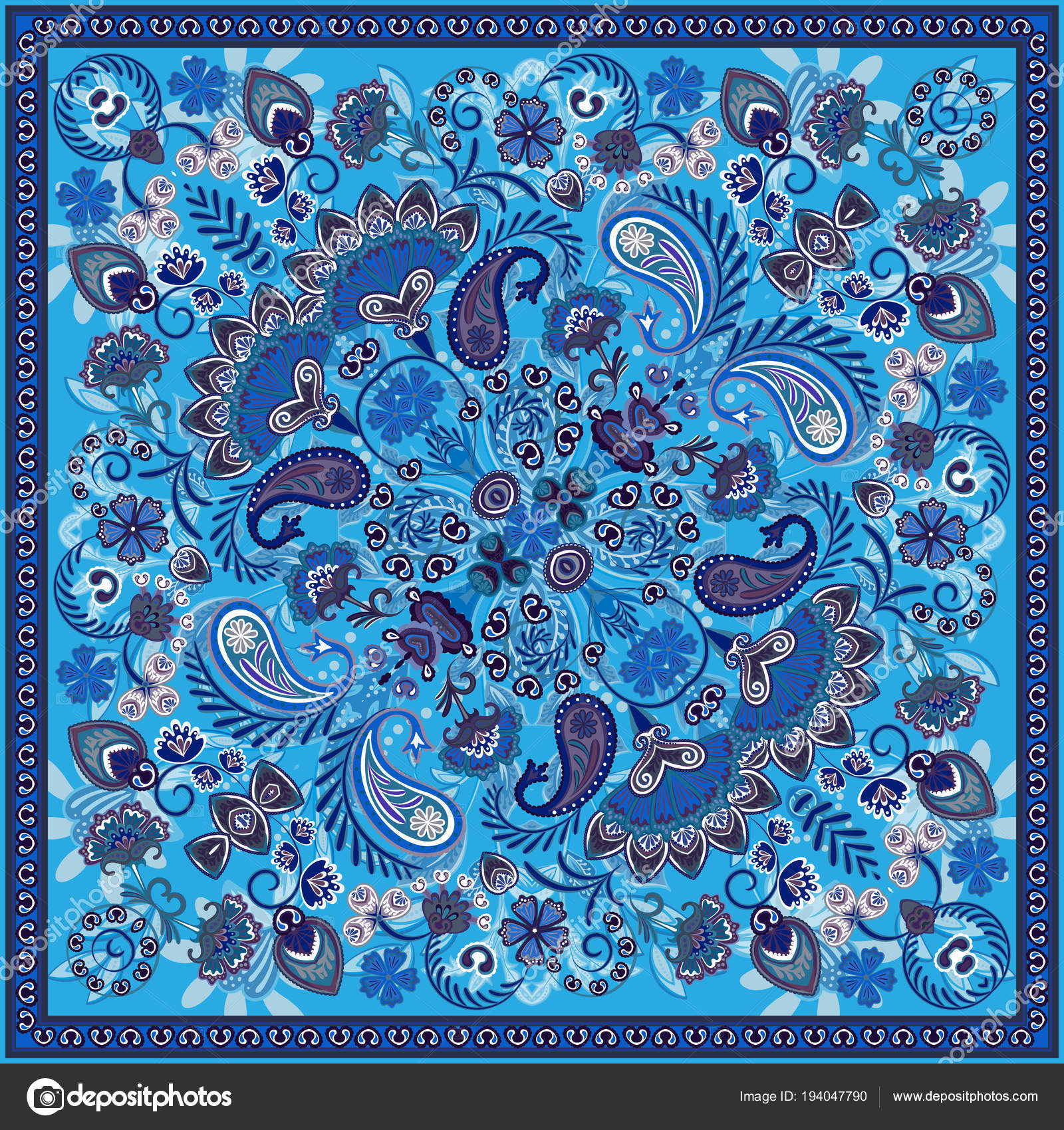 Paisley Bandana Print Vector