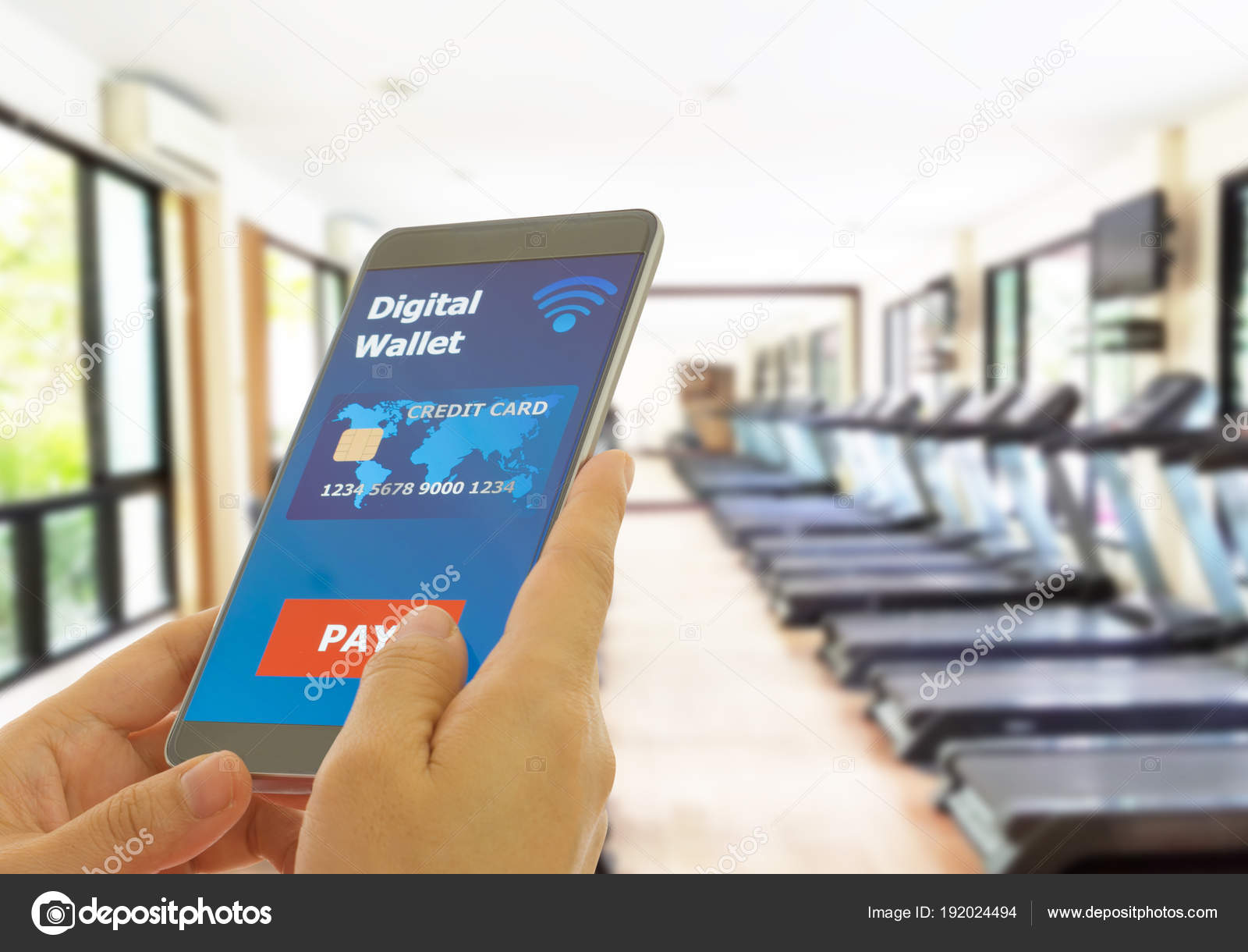 Digital Wallet Pay Goods Services Health Club Easy Fast — Stock Photo ...