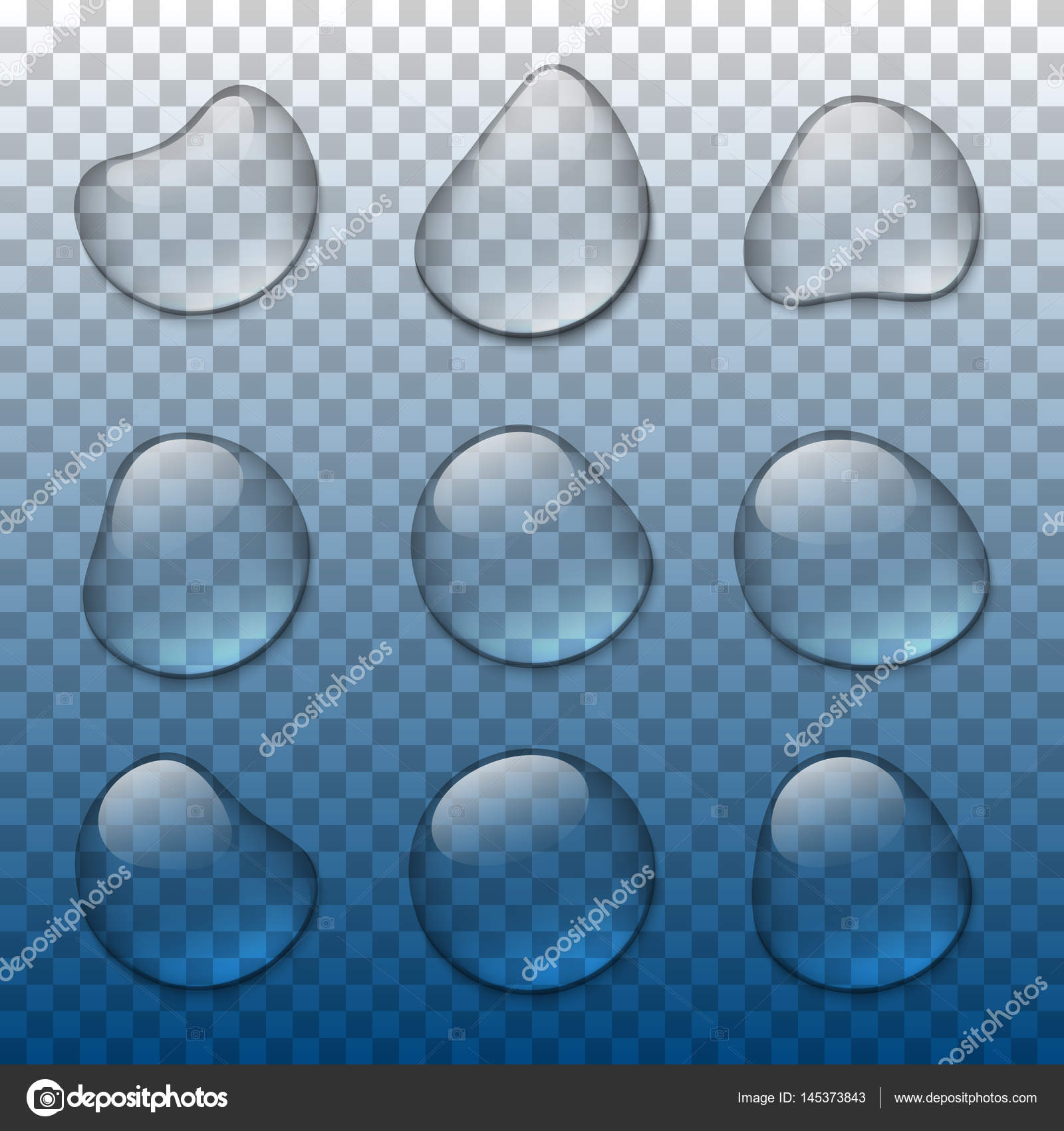 Vector realistic water drops set Stock Vector by ©kolotuschenko 145373843