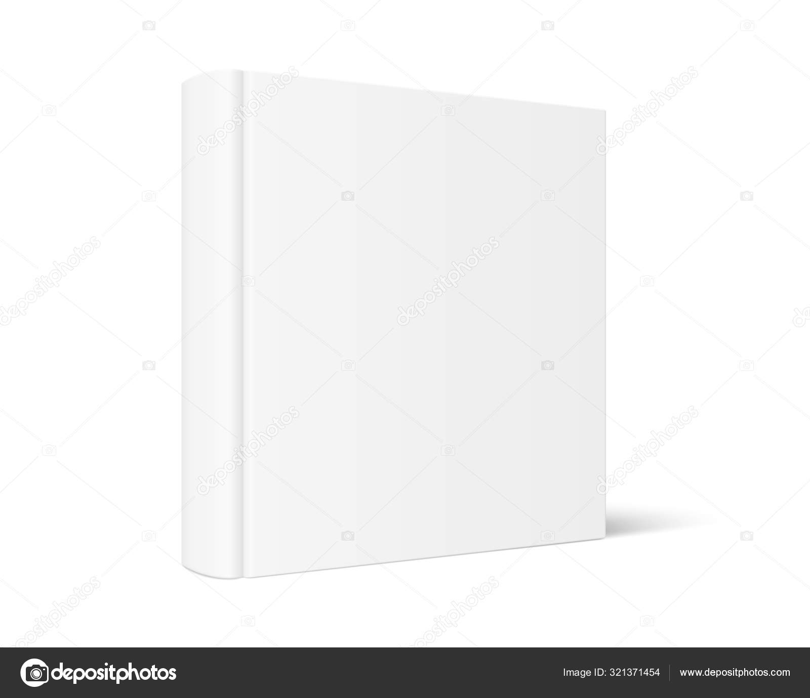 Mock Up Of Standing Book With White Blank Cover Stock Vector By