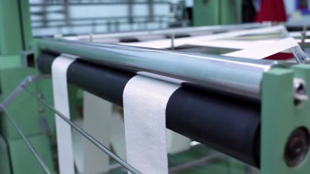 Woven fabric rolls — Stock Video © photo_oles #166240164