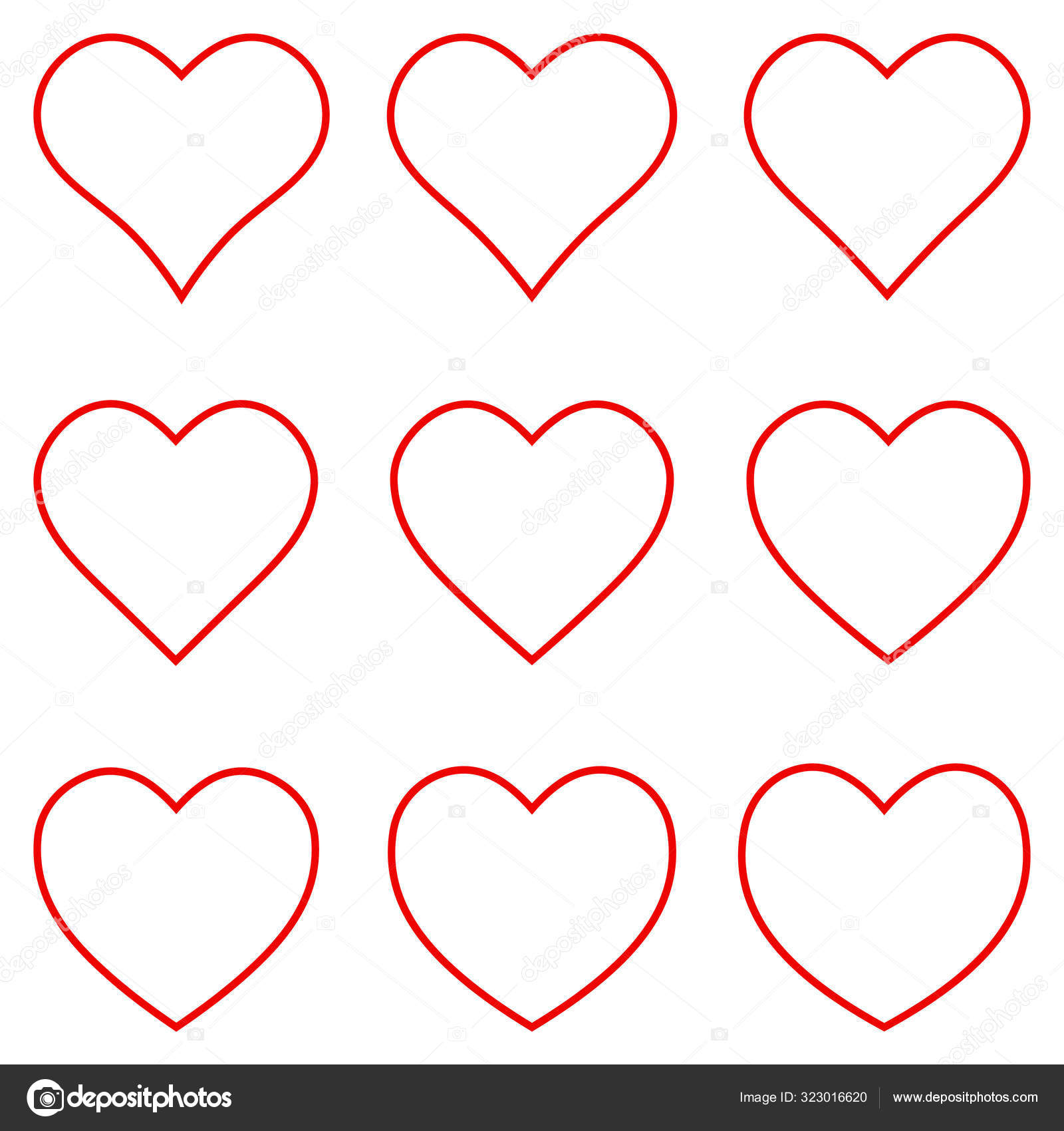 Red Heart Shape Outline