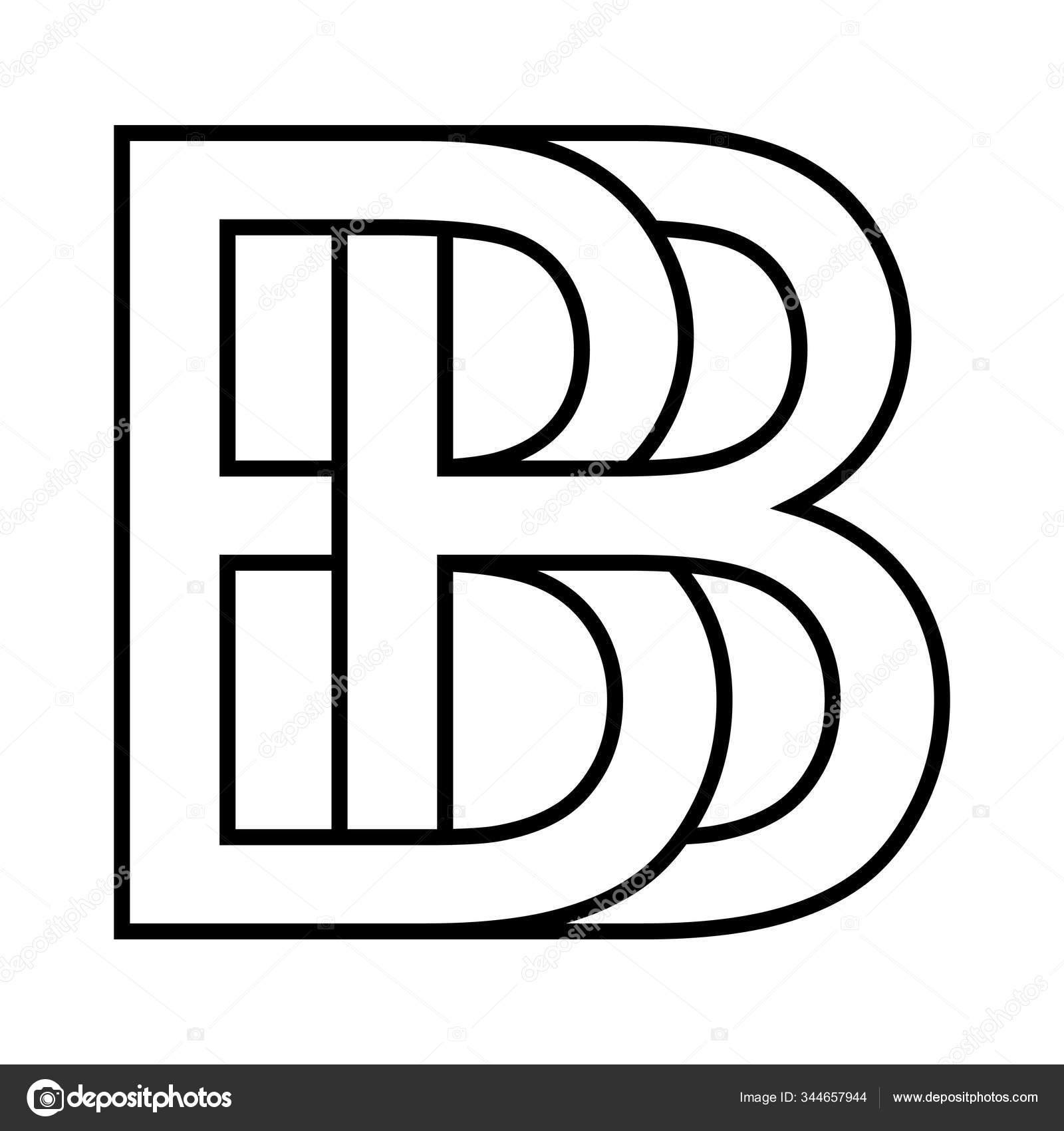 Logo sign bb icon sign two interlaced letters b vector logo bb, first ...