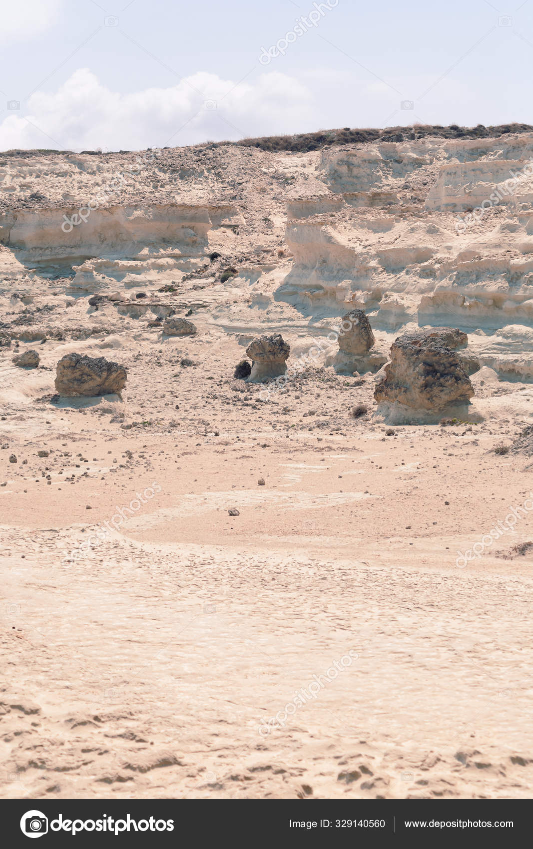 Milos, Greece Sarakiniko Beach and Caves landscape seaside view at ...