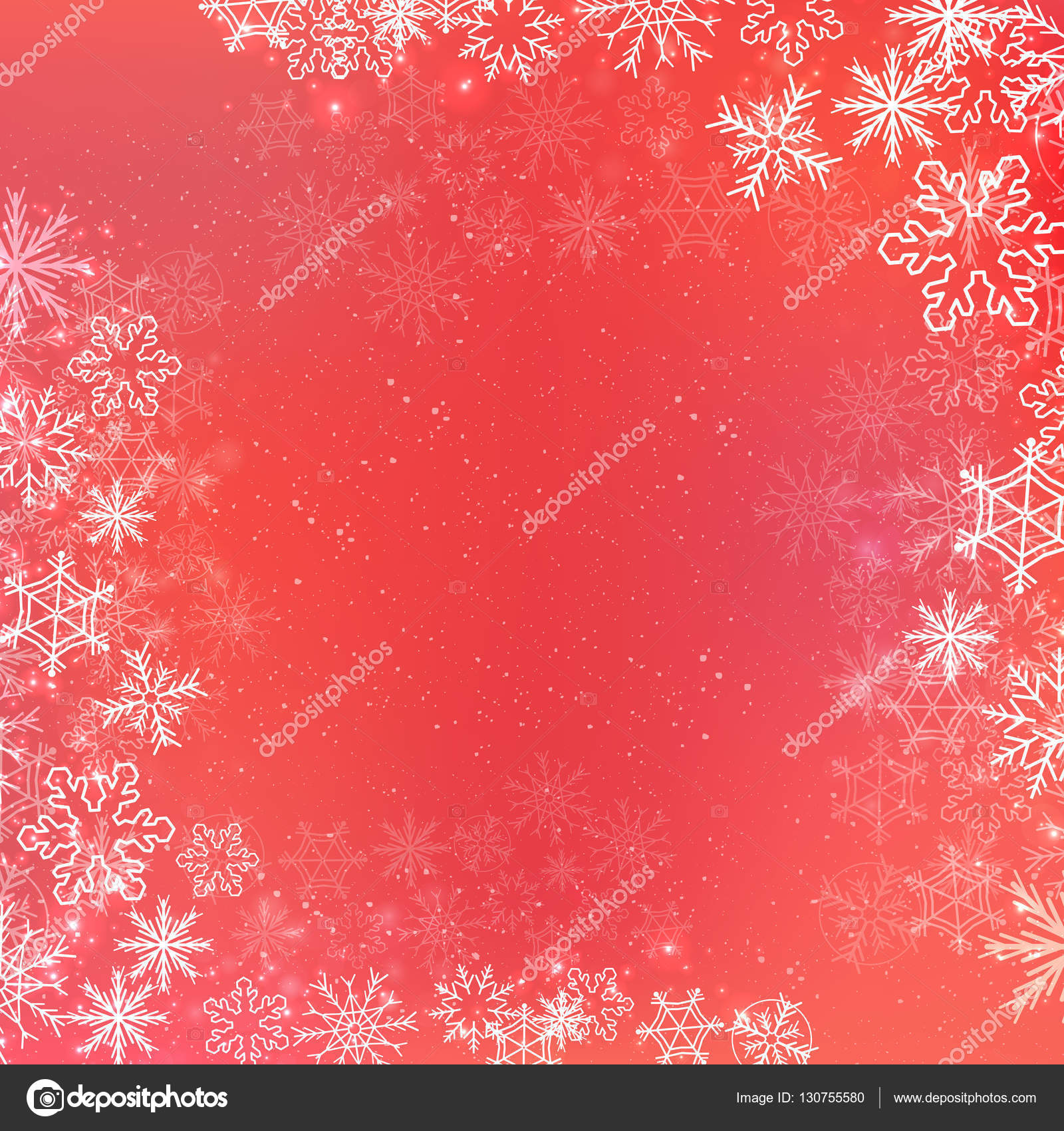 Gradient red winter square banner background with snowflake Stock ...