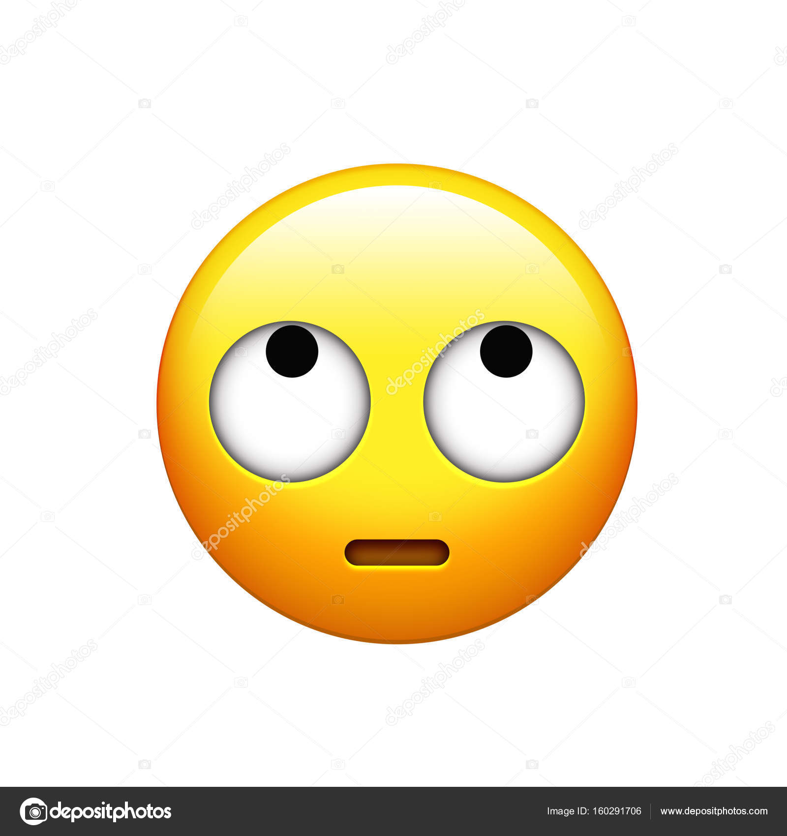 Isolated yellow face with eyes up and red cheeks icon Stock ...