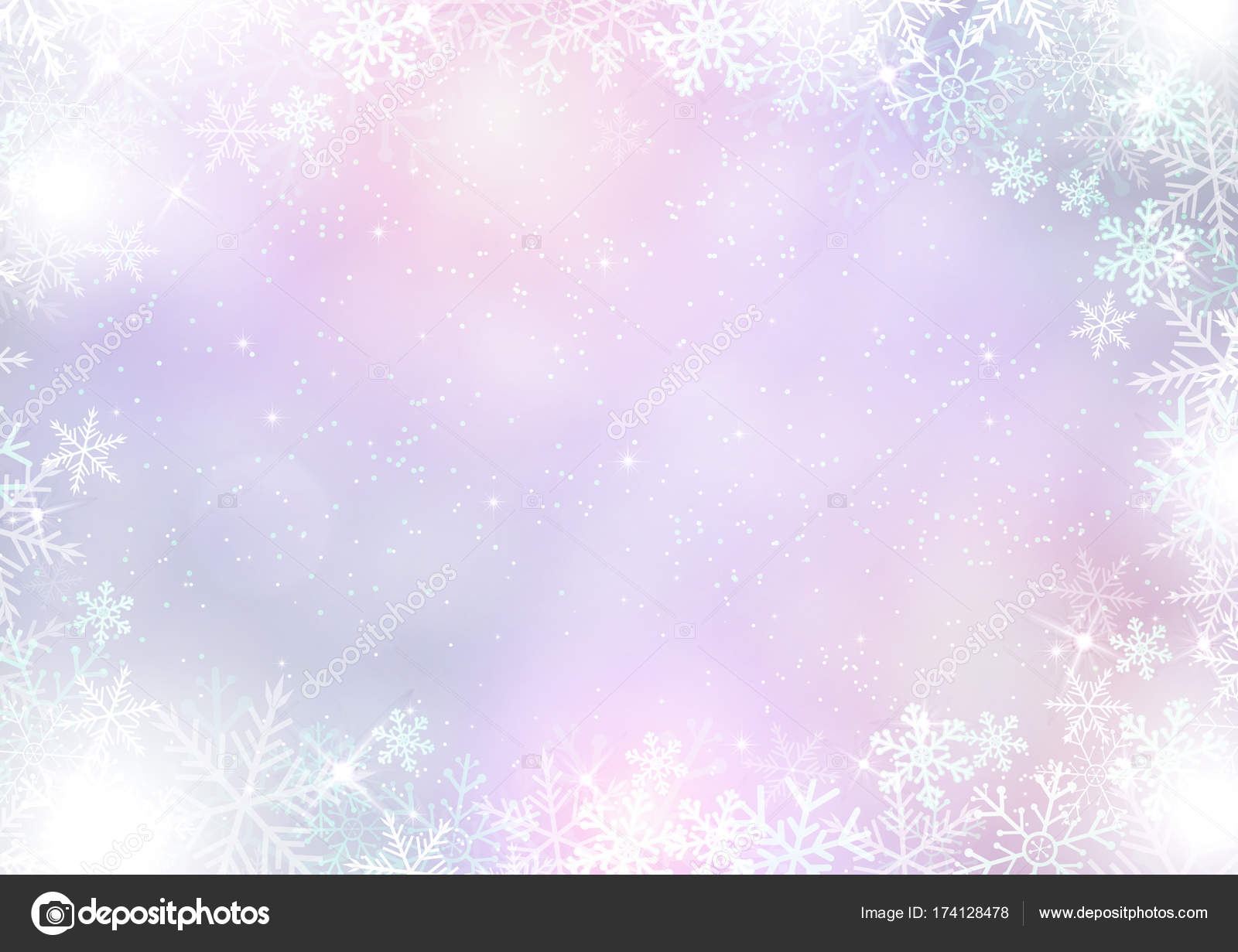 Gradient mixed purple winter paper background with snowflake bor Stock ...