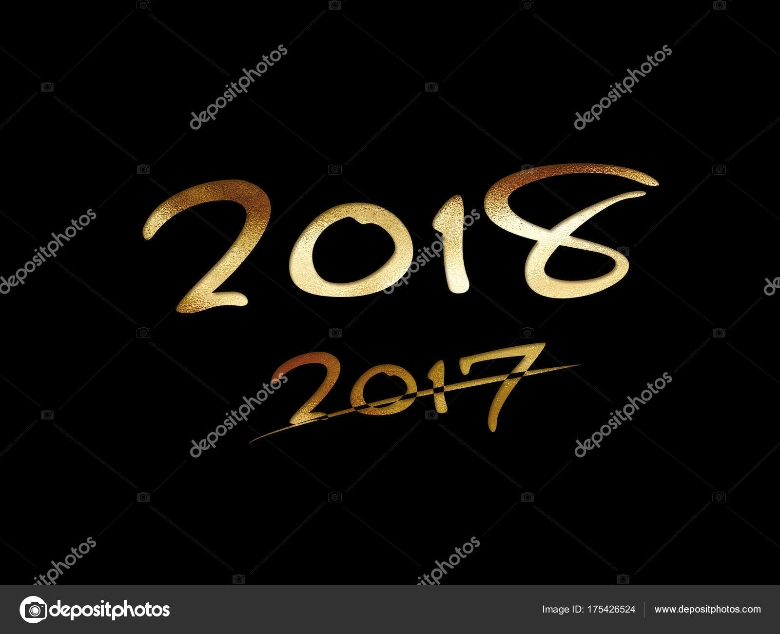 Golden glitter isolated hand writing word year 2018 Stock Photo by ...