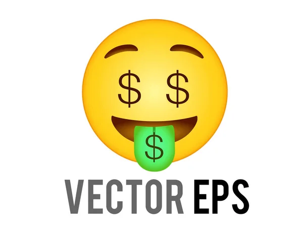 Money Rich Emoji Dollars Sign Eyes Tongue Out Money Mouth Stock Vector ...