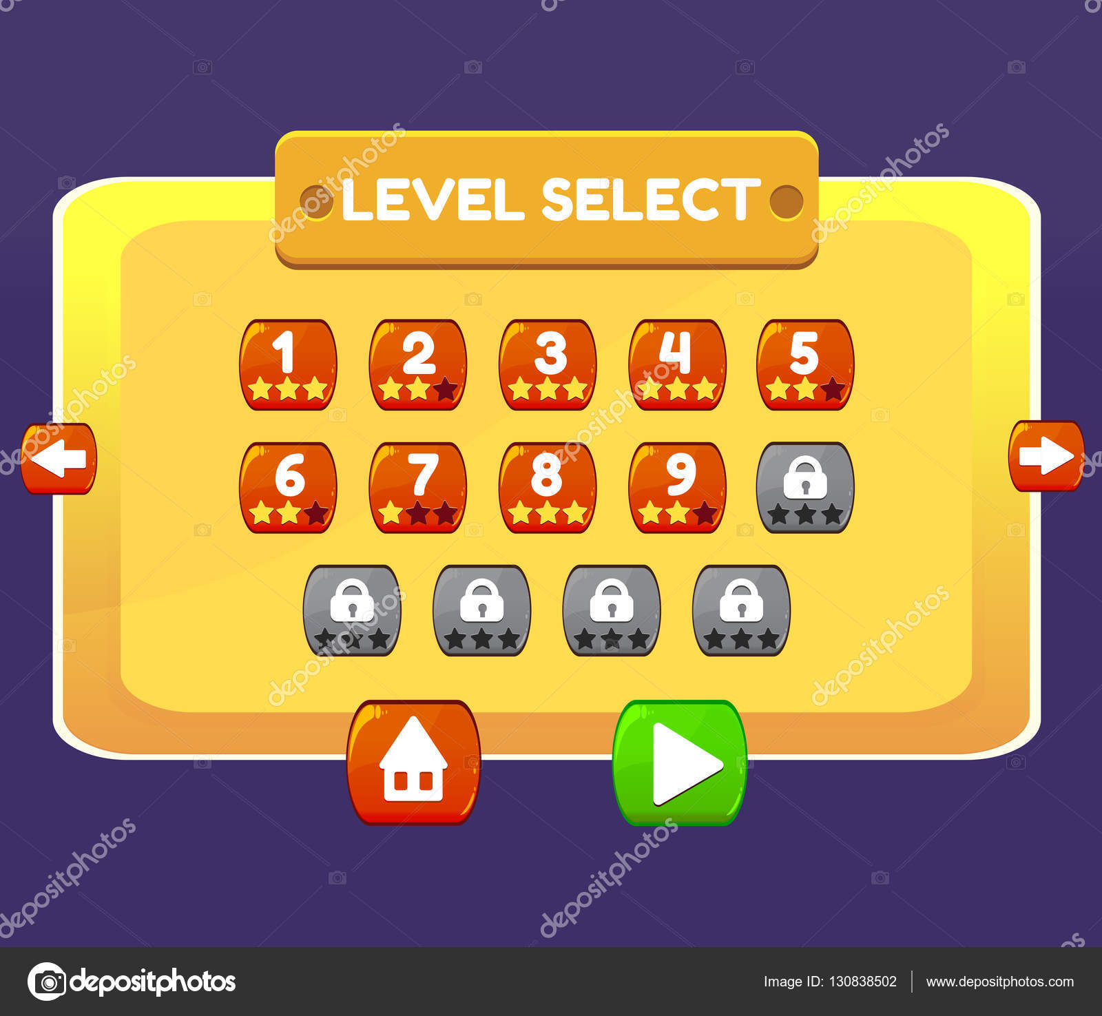 Level Select game menu interface panels ui buttons Stock Vector Image ... Level Select game menu interface panels ui buttons Stock Vector Image ...