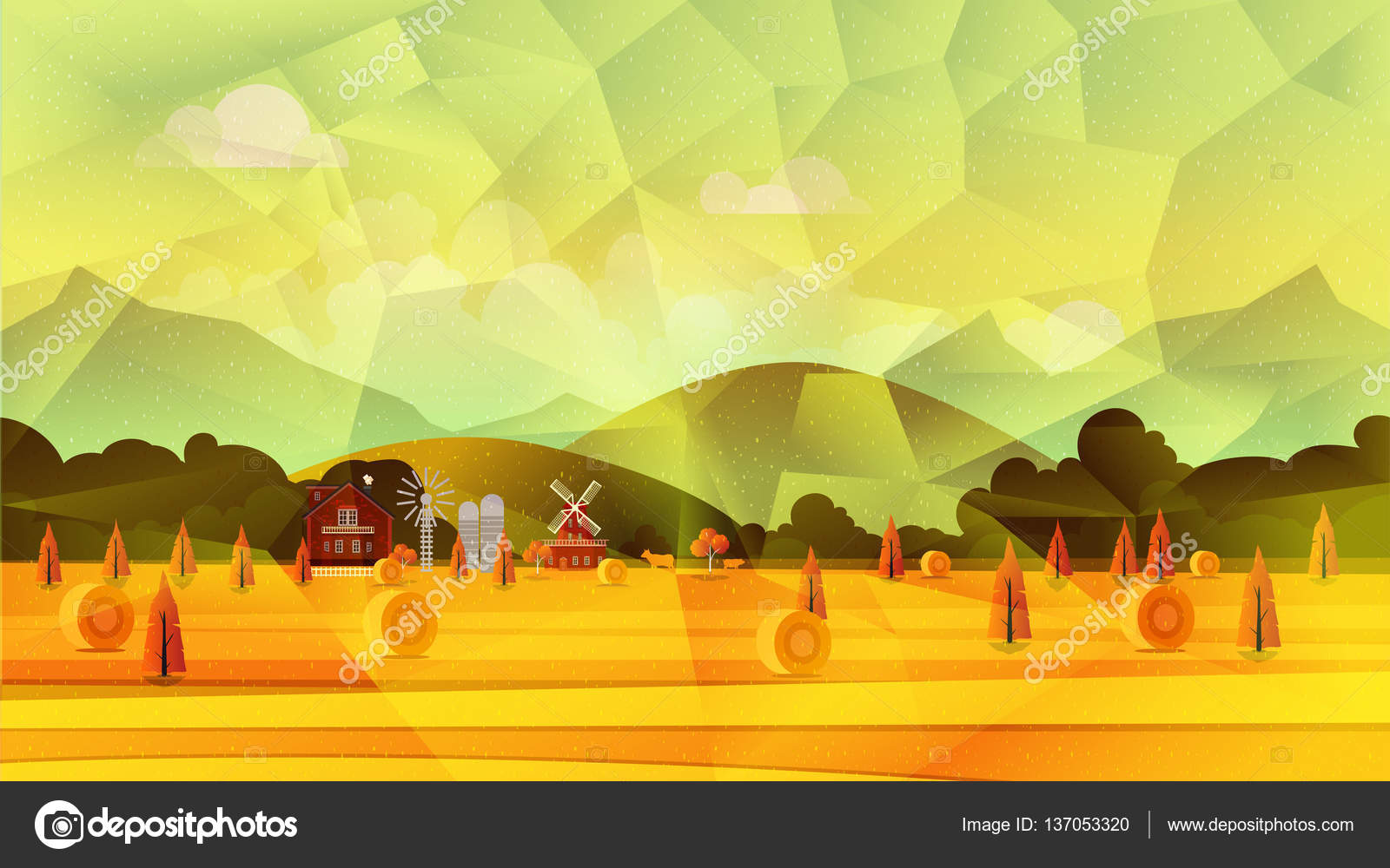 Farm low poly, background Stock Photo by ©vitaliyvill 137053320
