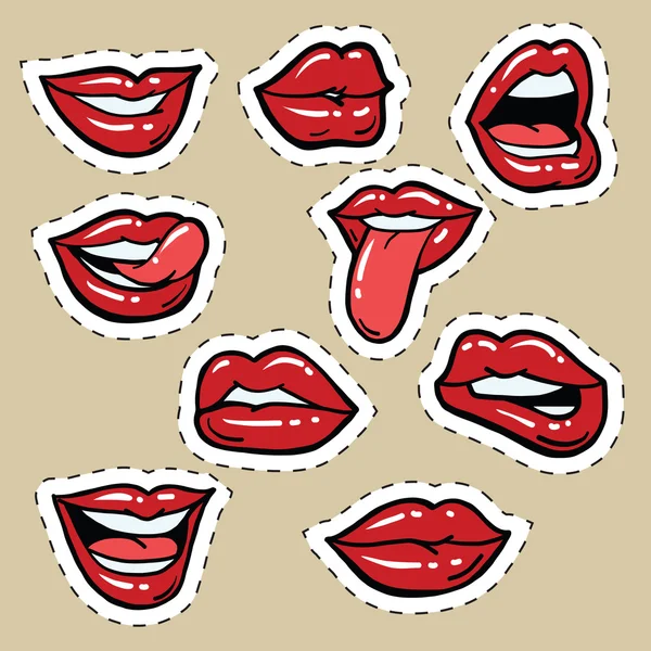 Cartoon lips stickers Stock Vector Image by ©vectortatu #383219460