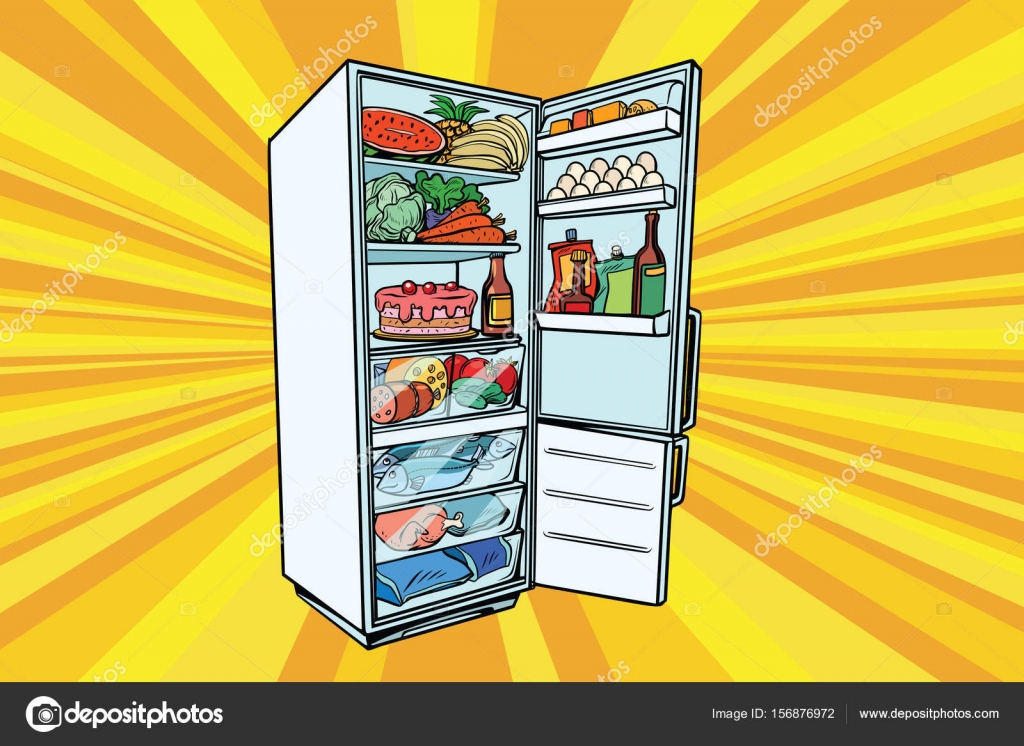Home refrigerator filled with food Stock Vector Image by ©rogistok ...