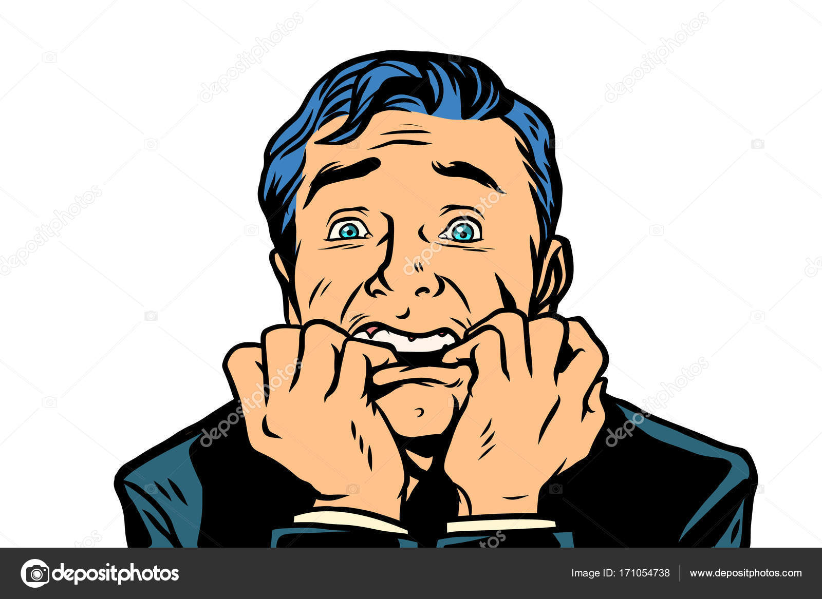 Scared man, isolated on white background Stock Vector by ©rogistok ...