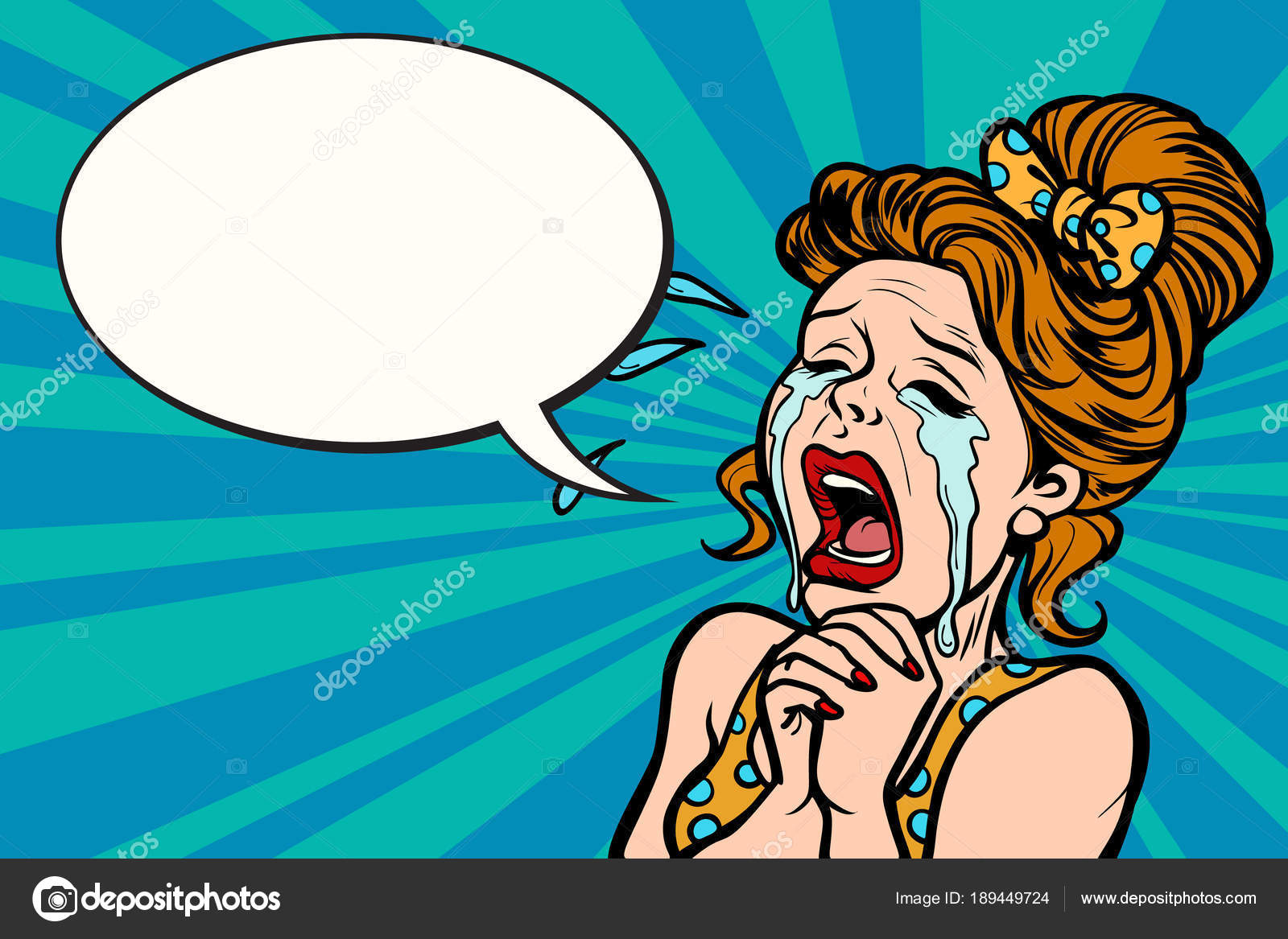 Woman funny cries, many tears Stock Vector Image by ©rogistok #189449724