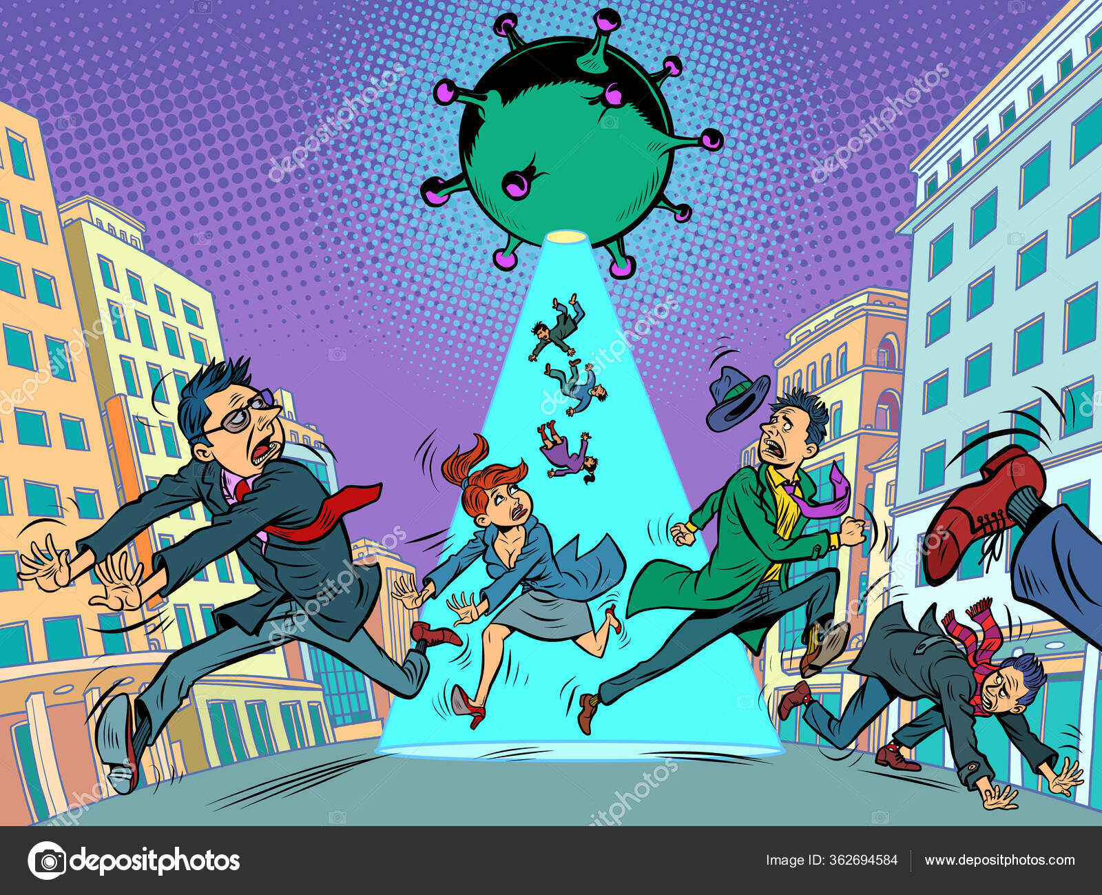 Gente Asustada Corriendo Clipart