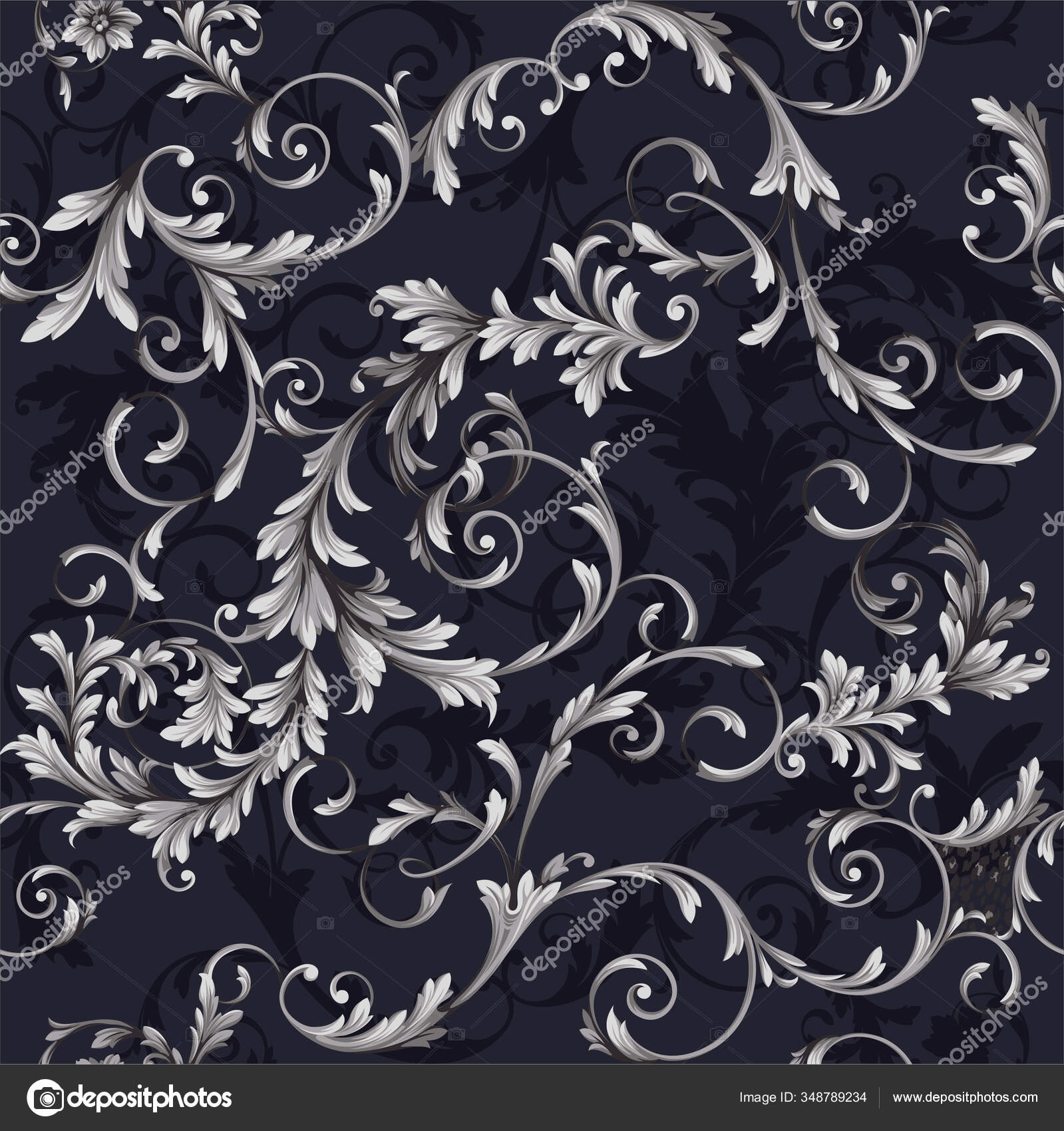 Seamless Classic Baroque Pattern Background Gold Baroque Ornament Stock ...