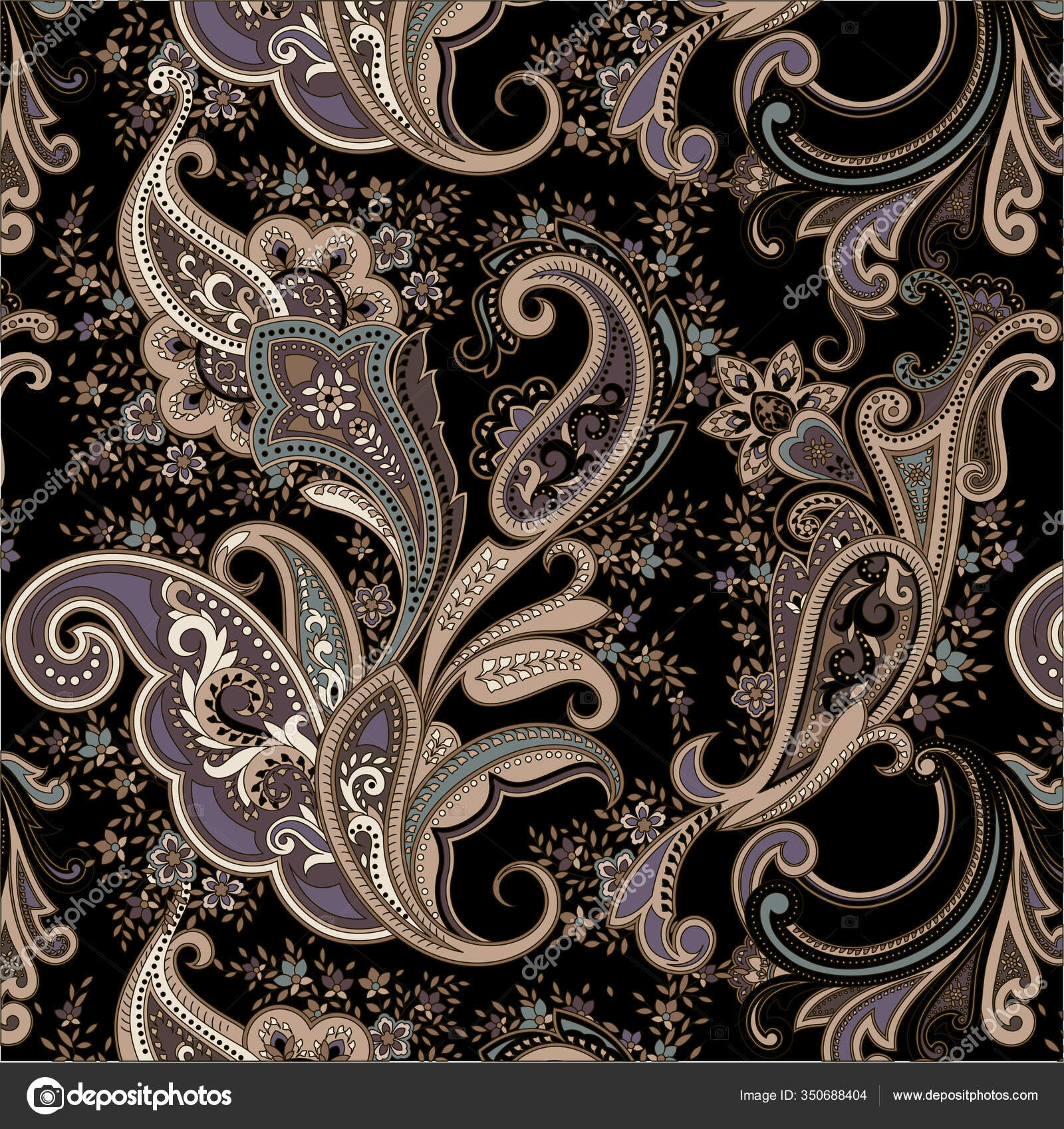 Seamless Traditional Paisley Pattern Textile Design Fabrics Classic ...