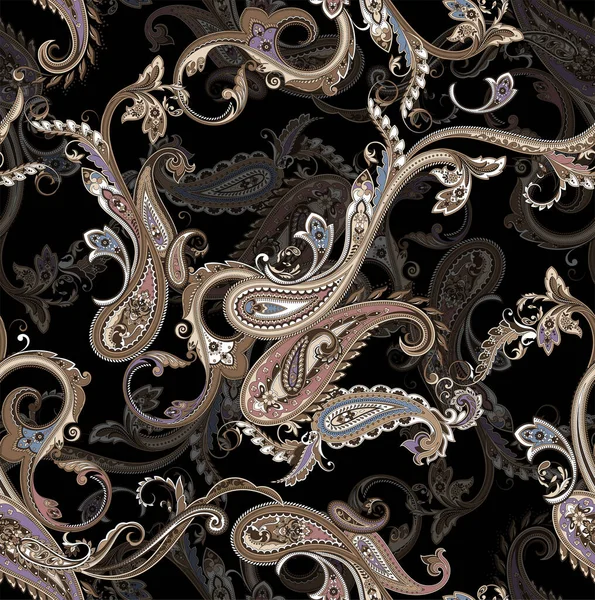 Seamless Traditional Paisley Pattern Textile Design Fabrics Classic ...