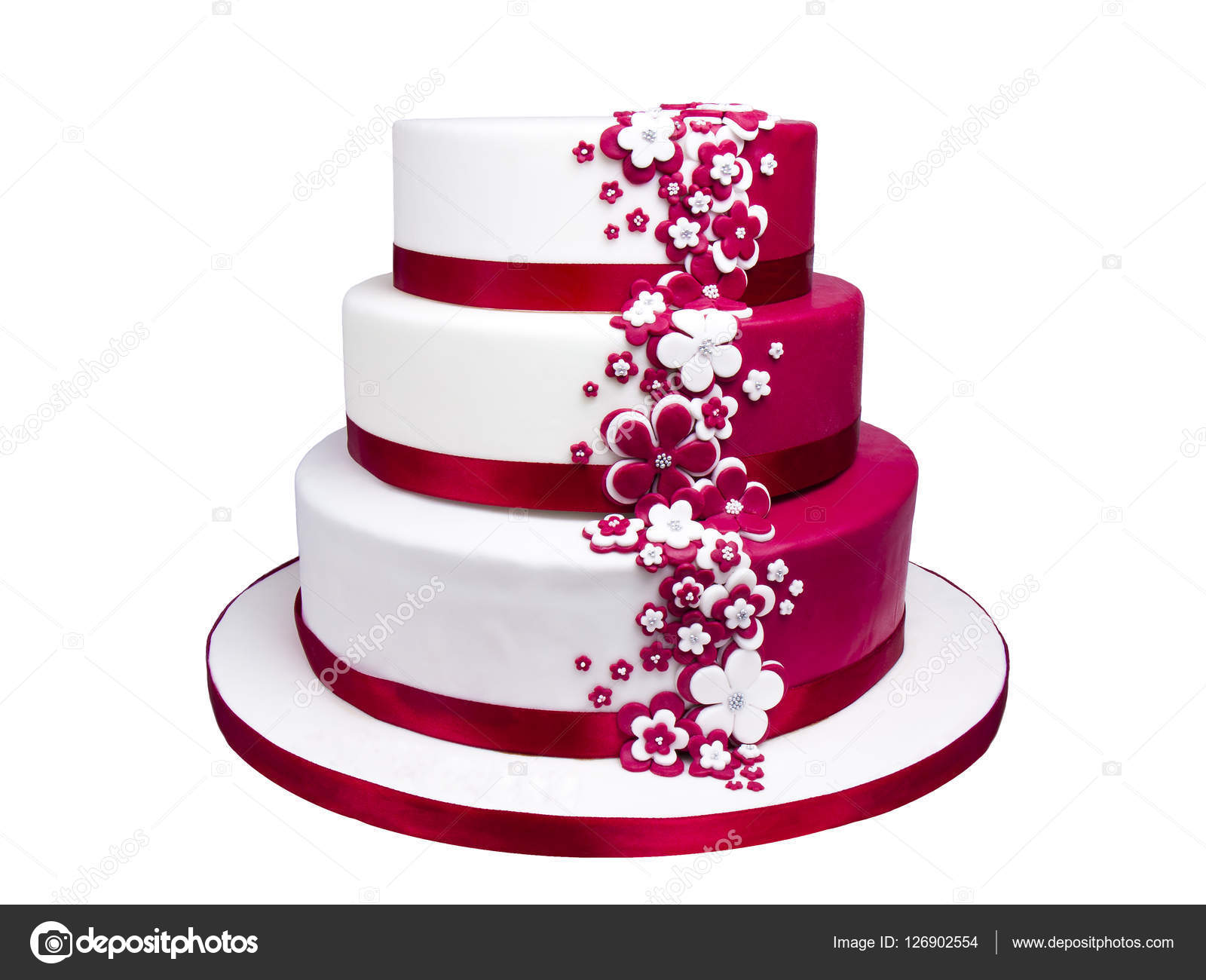 Marshmallow Fondant Multilayer Cake Decoration Isolated Stock Photo By ...