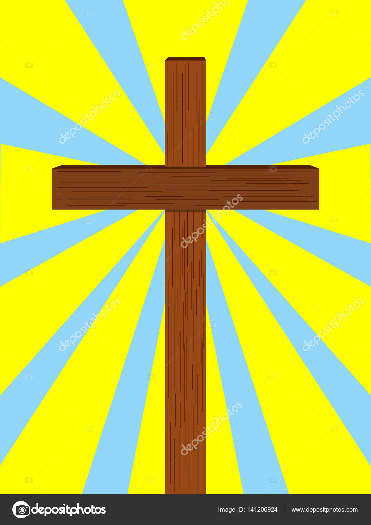 Rayos de luz de la cruz cristiana Vector de stock #141206924 de ©canbedone