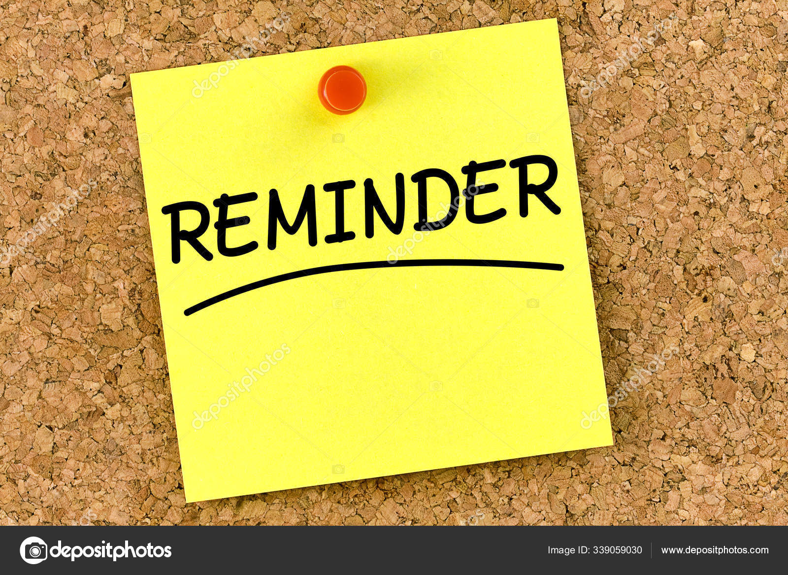 Post it note on corkboard with reminder message on it Stock Photo by ...