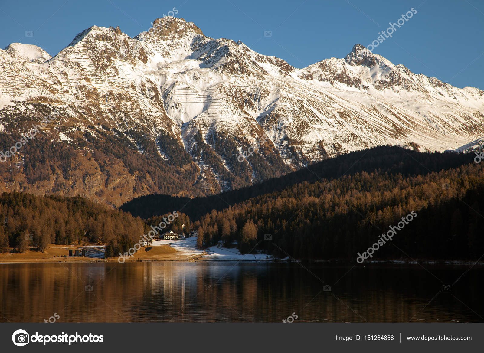 Amazing mountain scenery from St. Moritz, Switzerland Stock Photo by ...
