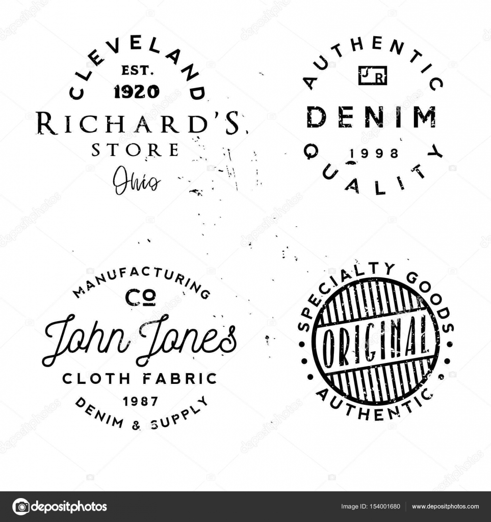 Vector clothing theme badges. in vintage typography style Stock Vector ...