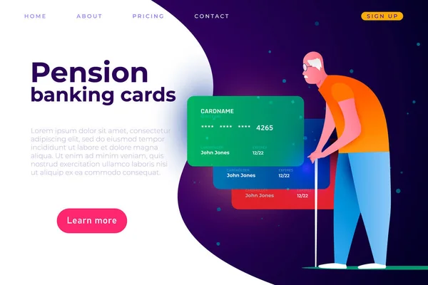 Pension payments on plastic debit card. banking card for elderly people ...