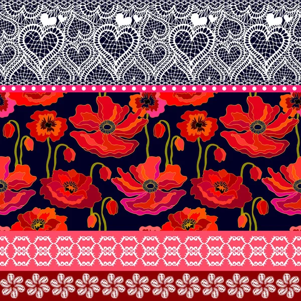 Seamless bohemian floral border with gypsy motifs. Stock Vector Image ...
