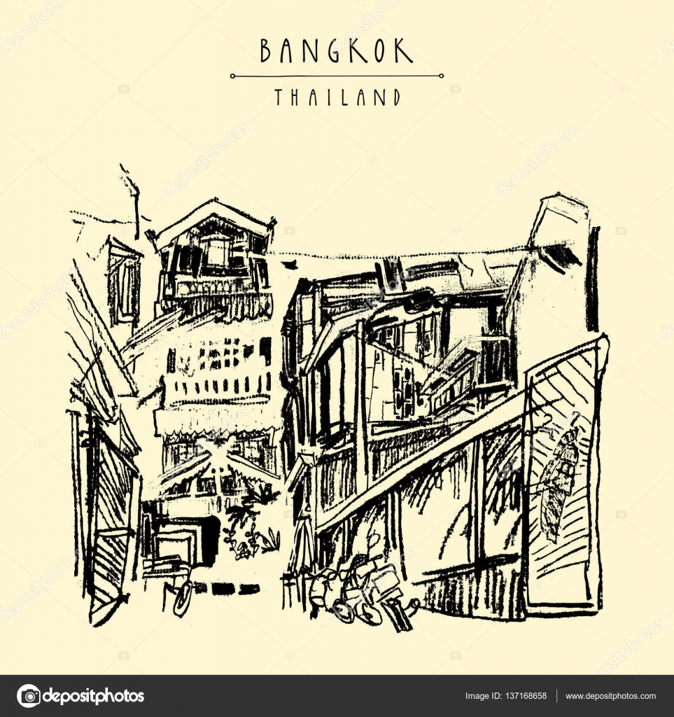 Hand-drawn sketch of bangkok Stock Vector Image by ©babayuka #137168658