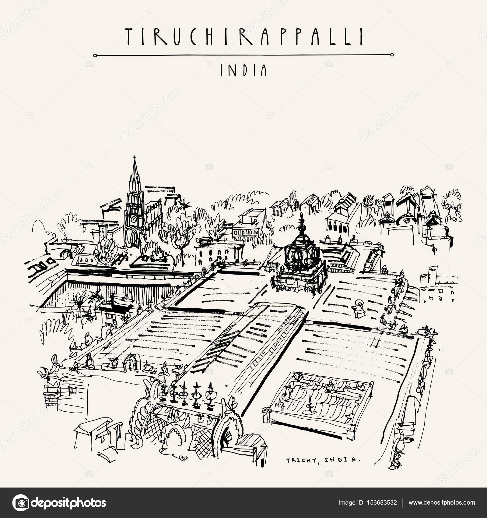 Tiruchirappalli (Trichy), Tamil Nadu state, India. Stock Vector by ...