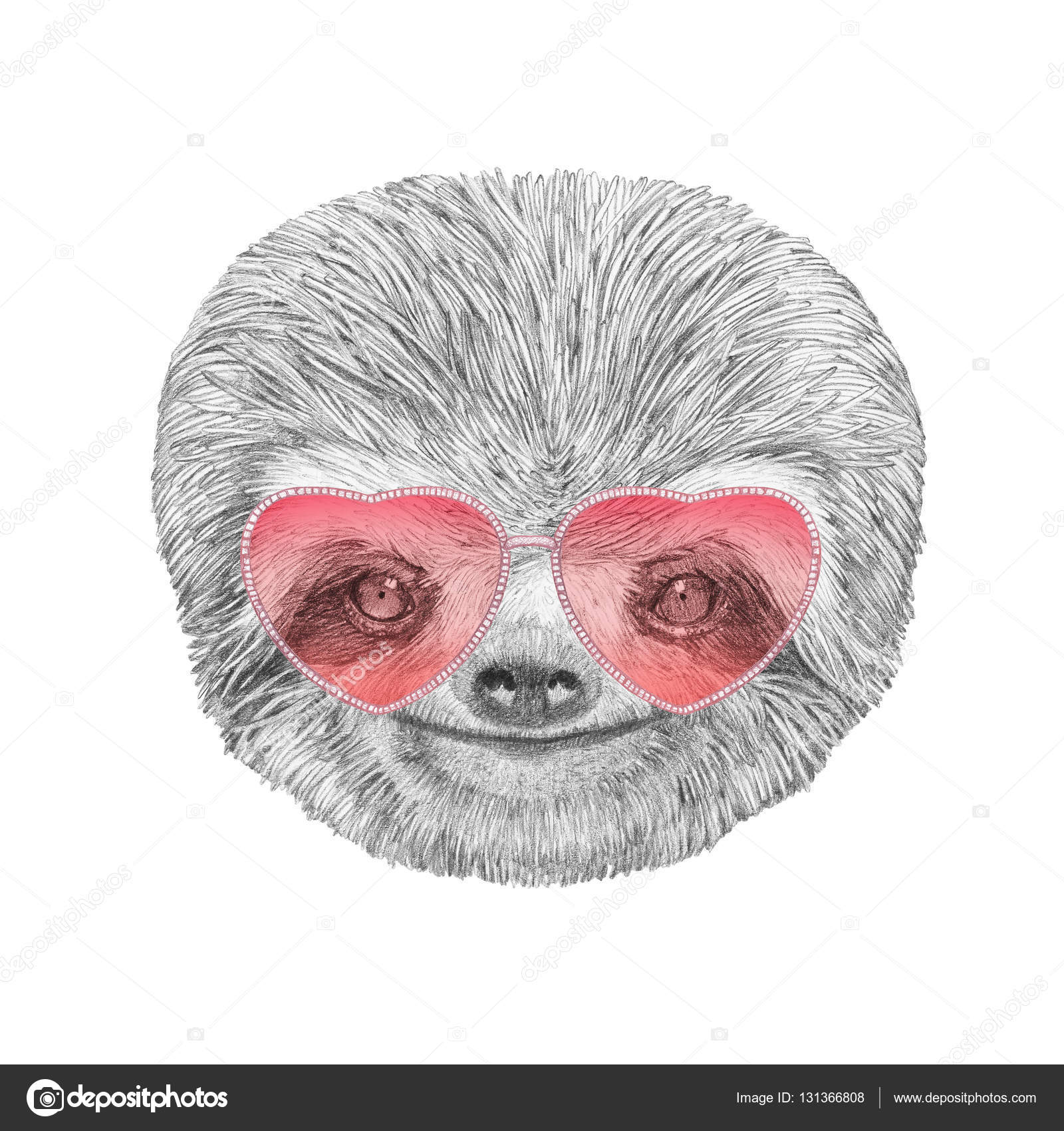 Sloth with heart shaped glasses Stock Illustration by ©Victoria_Novak ...