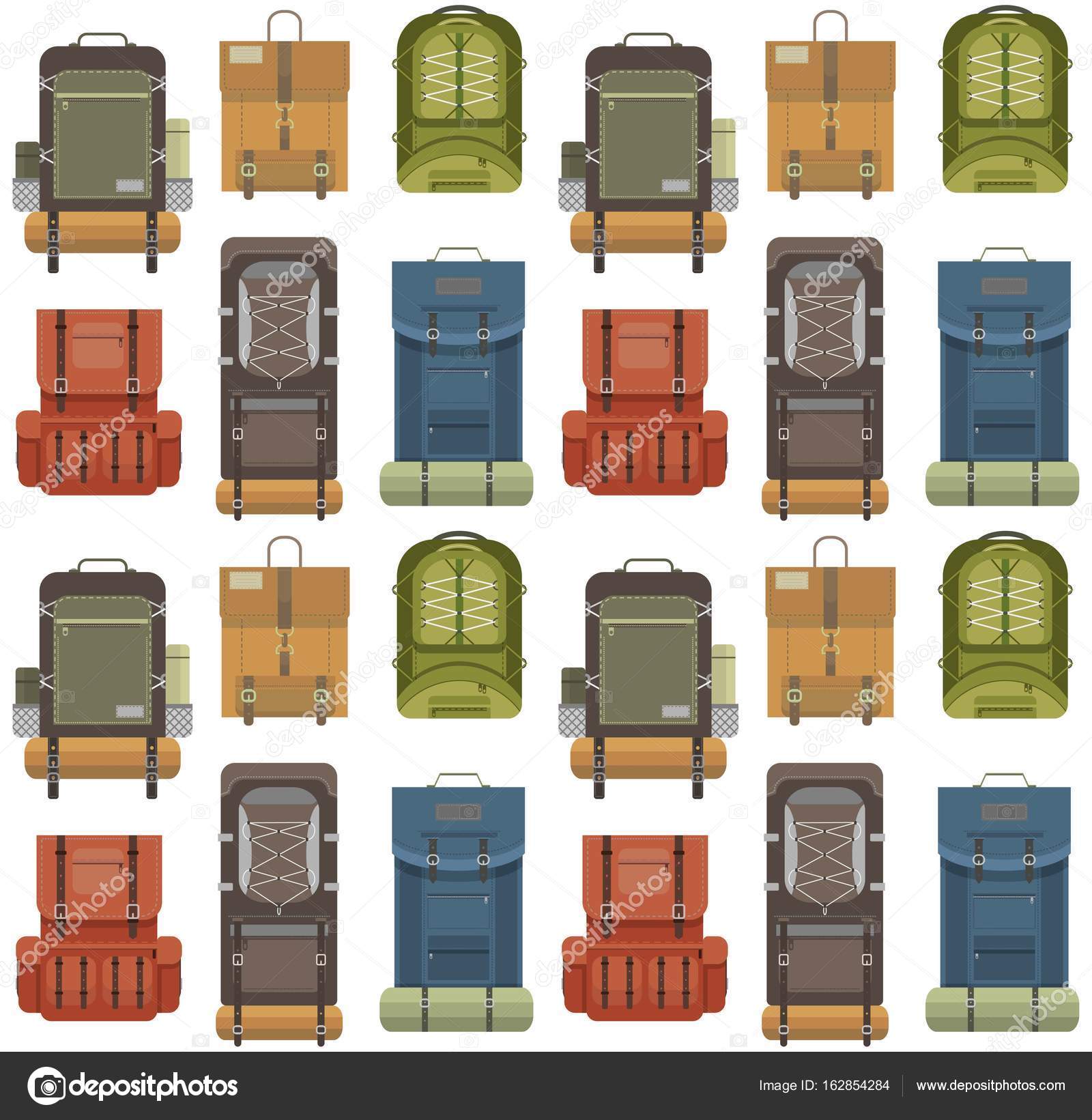 Flat modern backpacks pattern Stock Illustration by ©bellaa #162854284