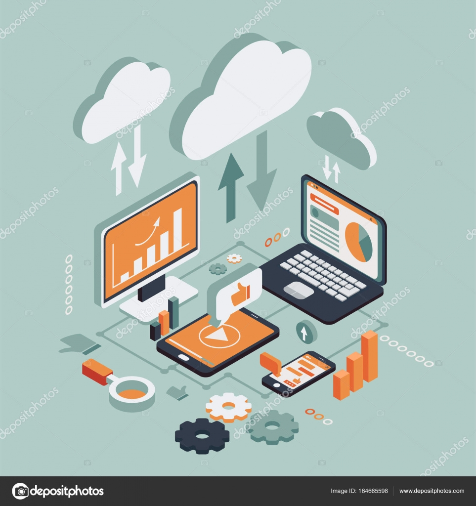 Cloud technologies isometric Stock Vector by ©bellaa 164665598